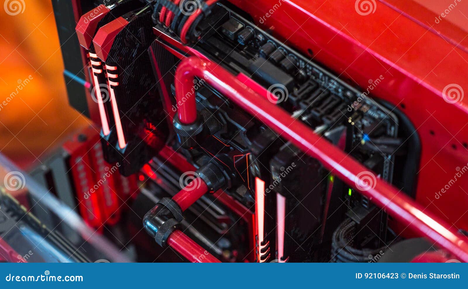Inside a High Performance Computer. Computer Circuit Board and CPU ...