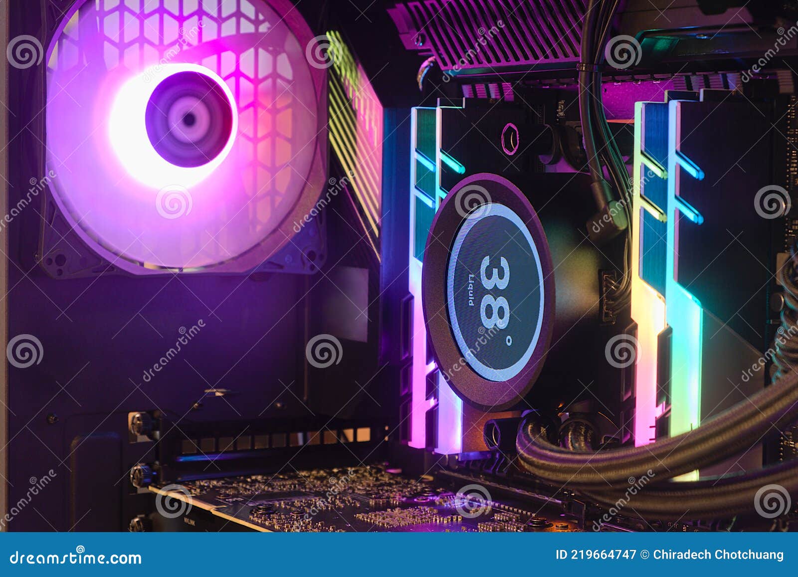 Inside High Performance Desktop and Cooling System on CPU Socket with ...