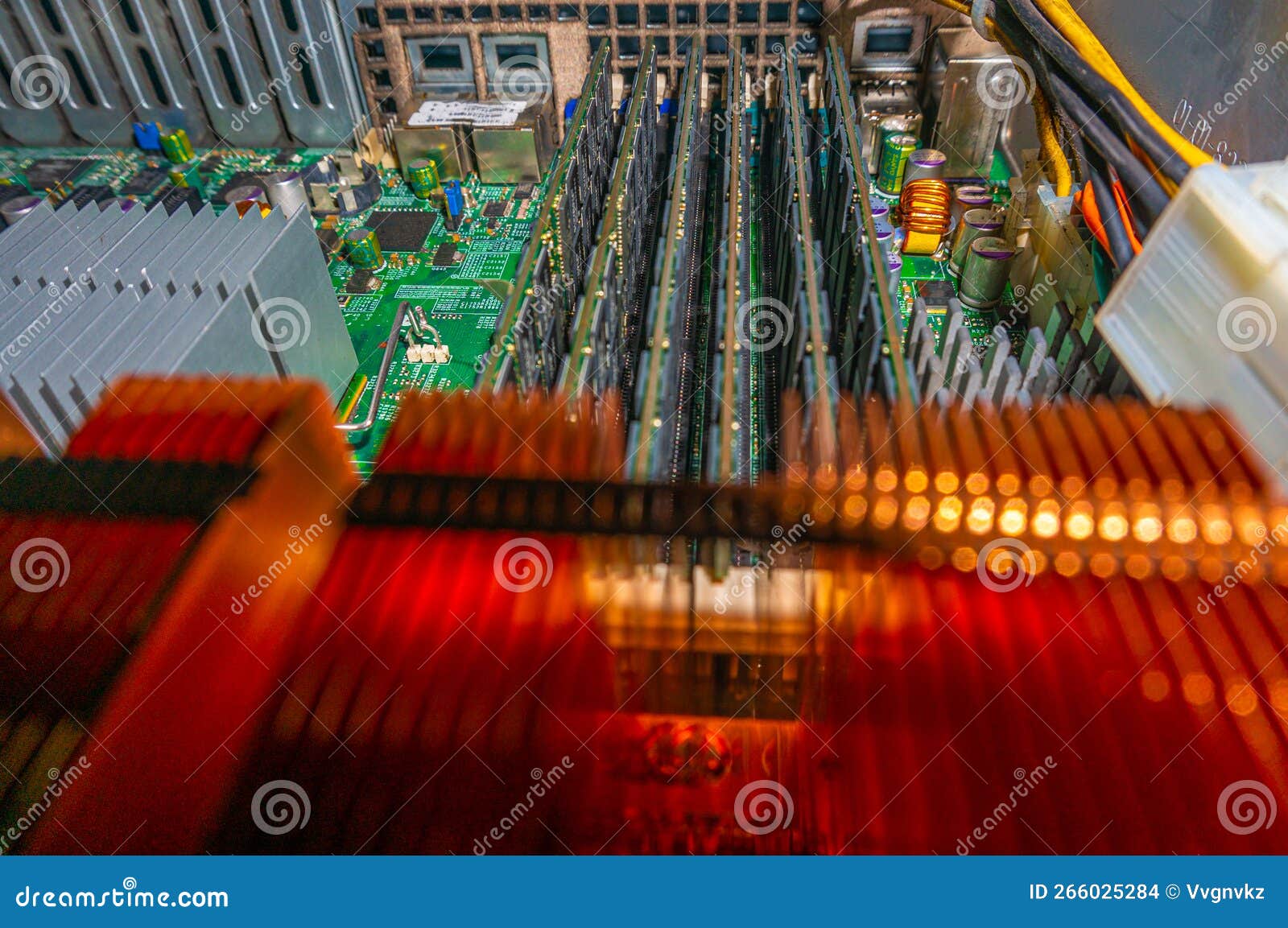 Inside a High-performance Server, a Computer Circuit Board Stock Photo ...