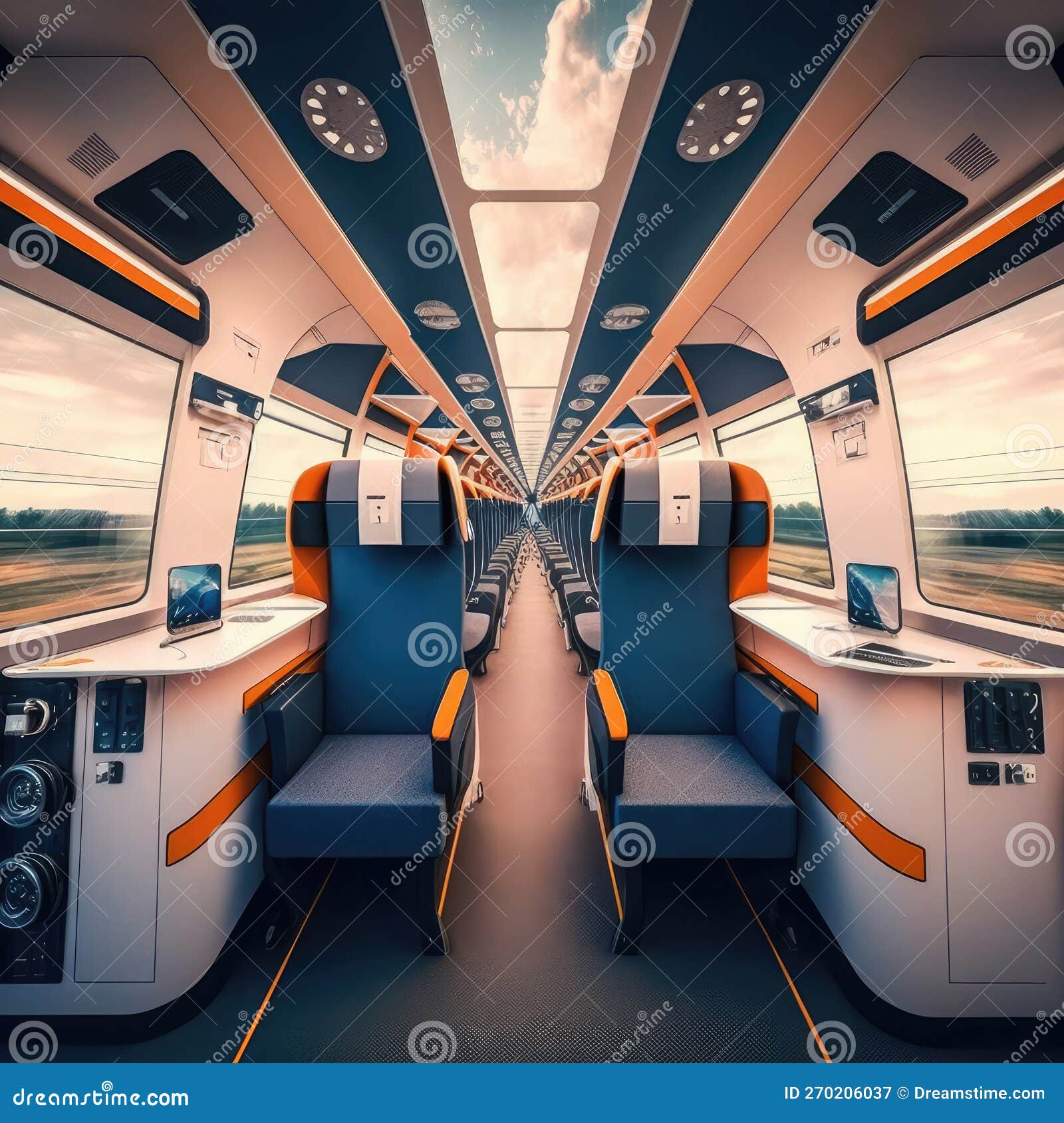 Inside the High-speed Train of the Future Stock Illustration ...