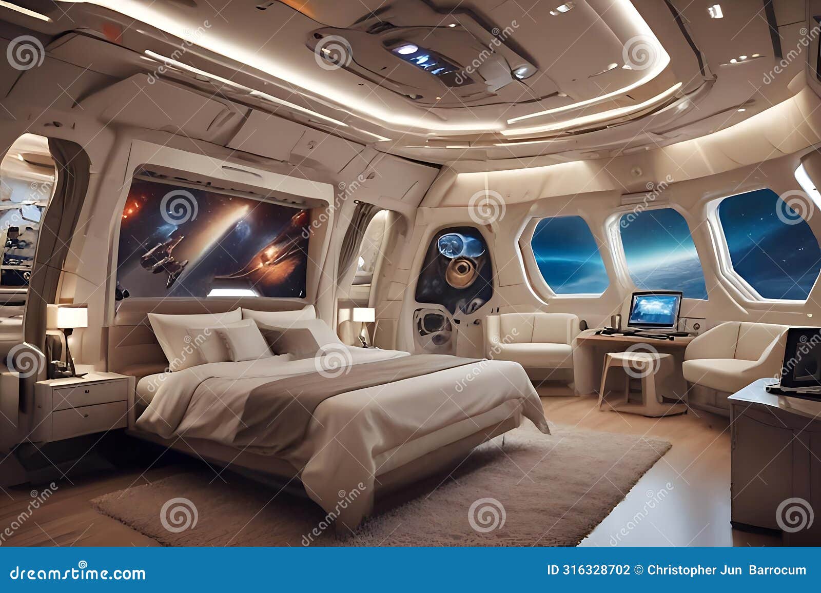 Inside a High-tech Spacecraft, Featuring Sleek Design and Advanced ...