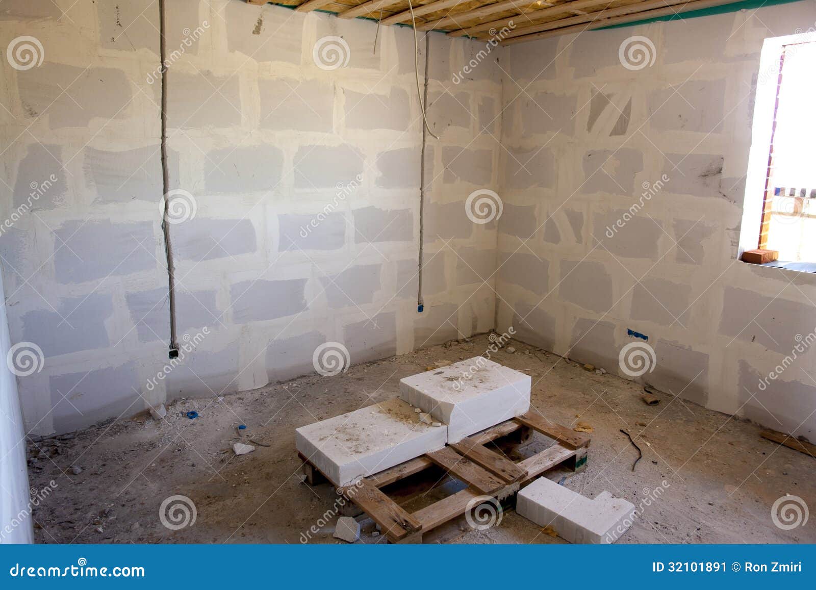 Inside a House in Construction Stock Image - Image of frame, housing ...
