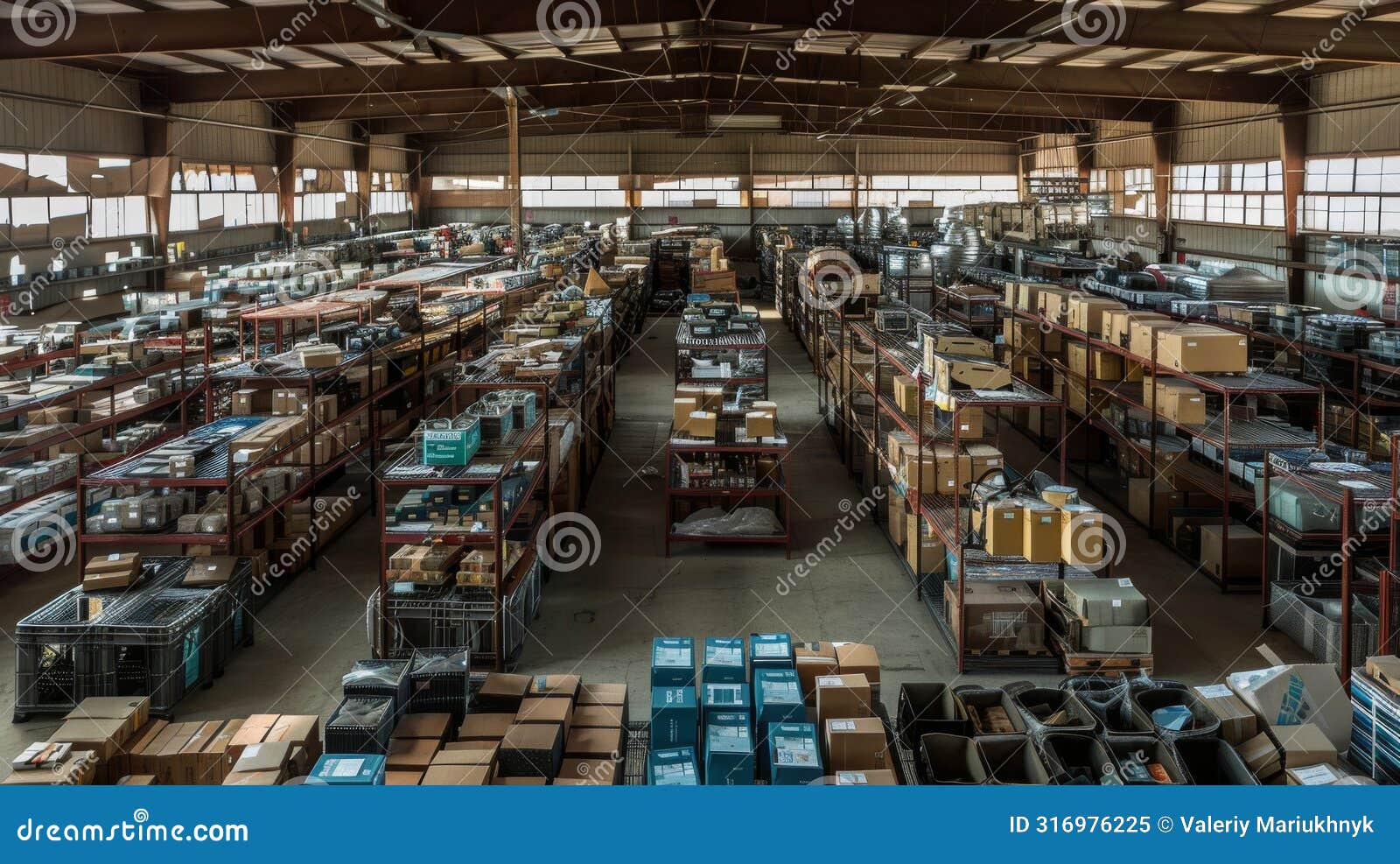 Inside the Hub of Logistics. an Expansive Warehouse Scene Stock Image ...