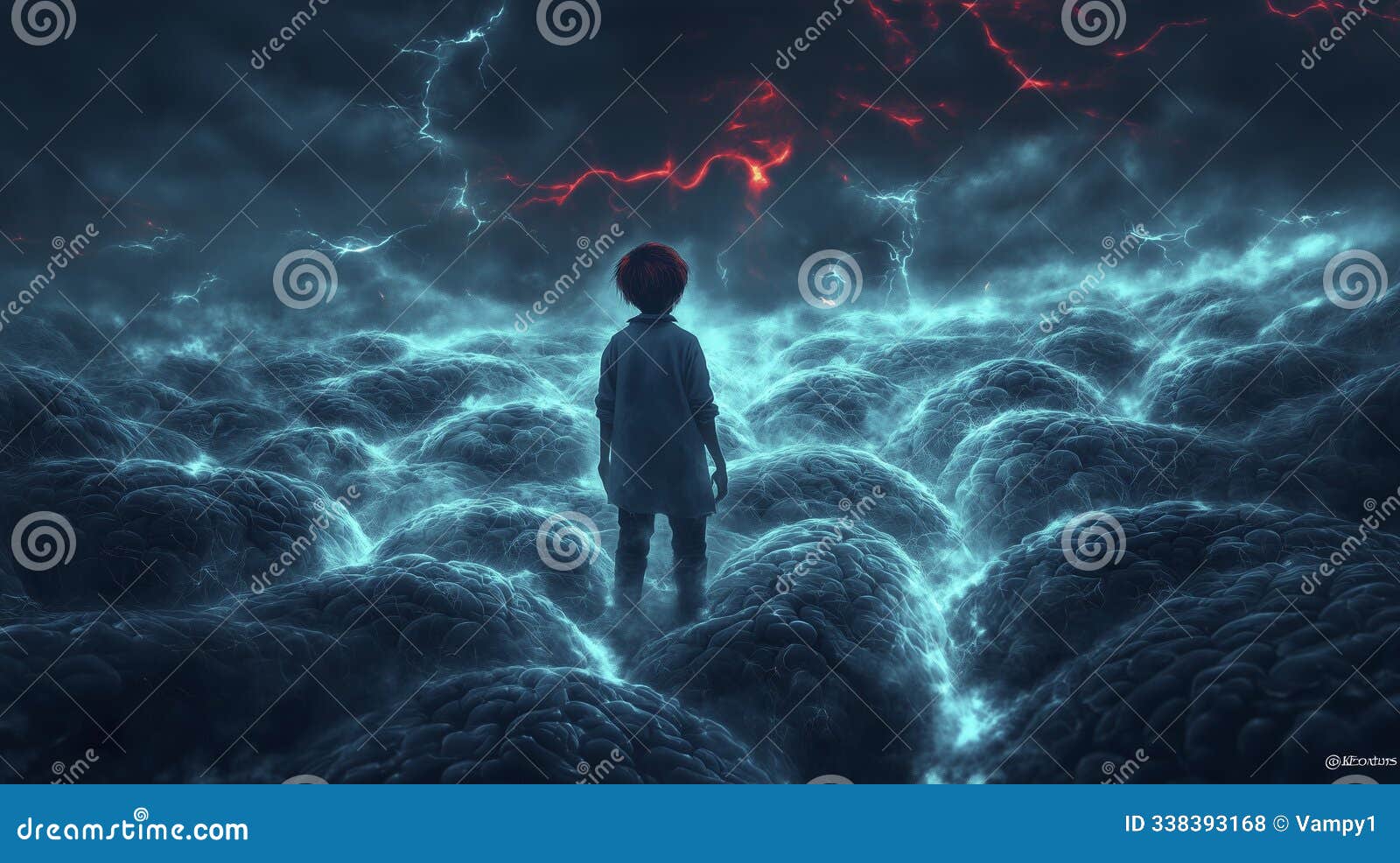 Mind Of Person In Mess Like Hard Depression Vector Illustration ...