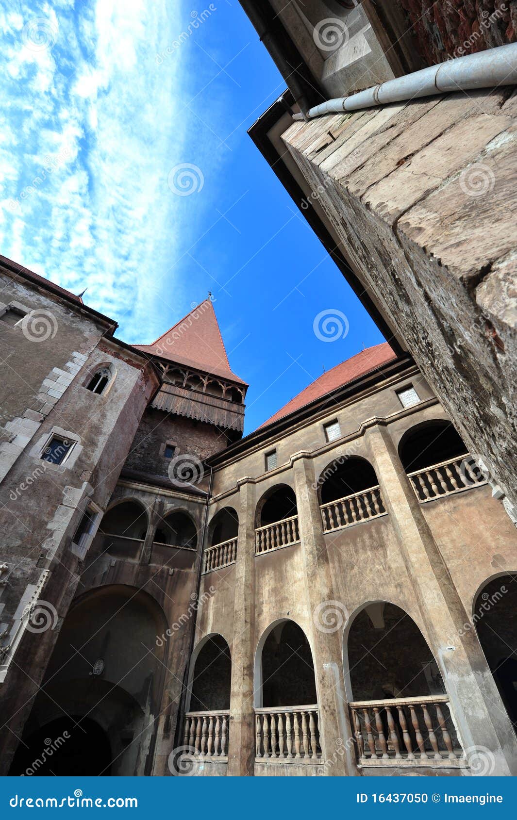 Inside the Hunedoara Castle Courtyard Stock Photo - Image of details ...