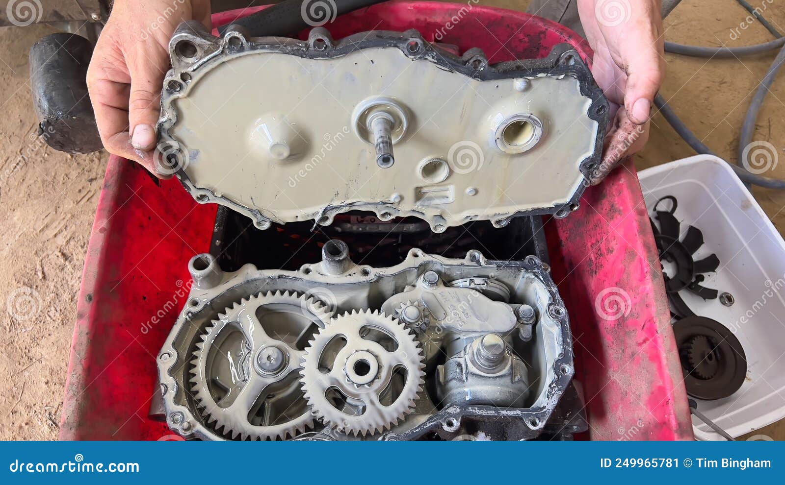 Inside a Hydraulic Transaxle Where Oil Mixed with Water Stock Image ...