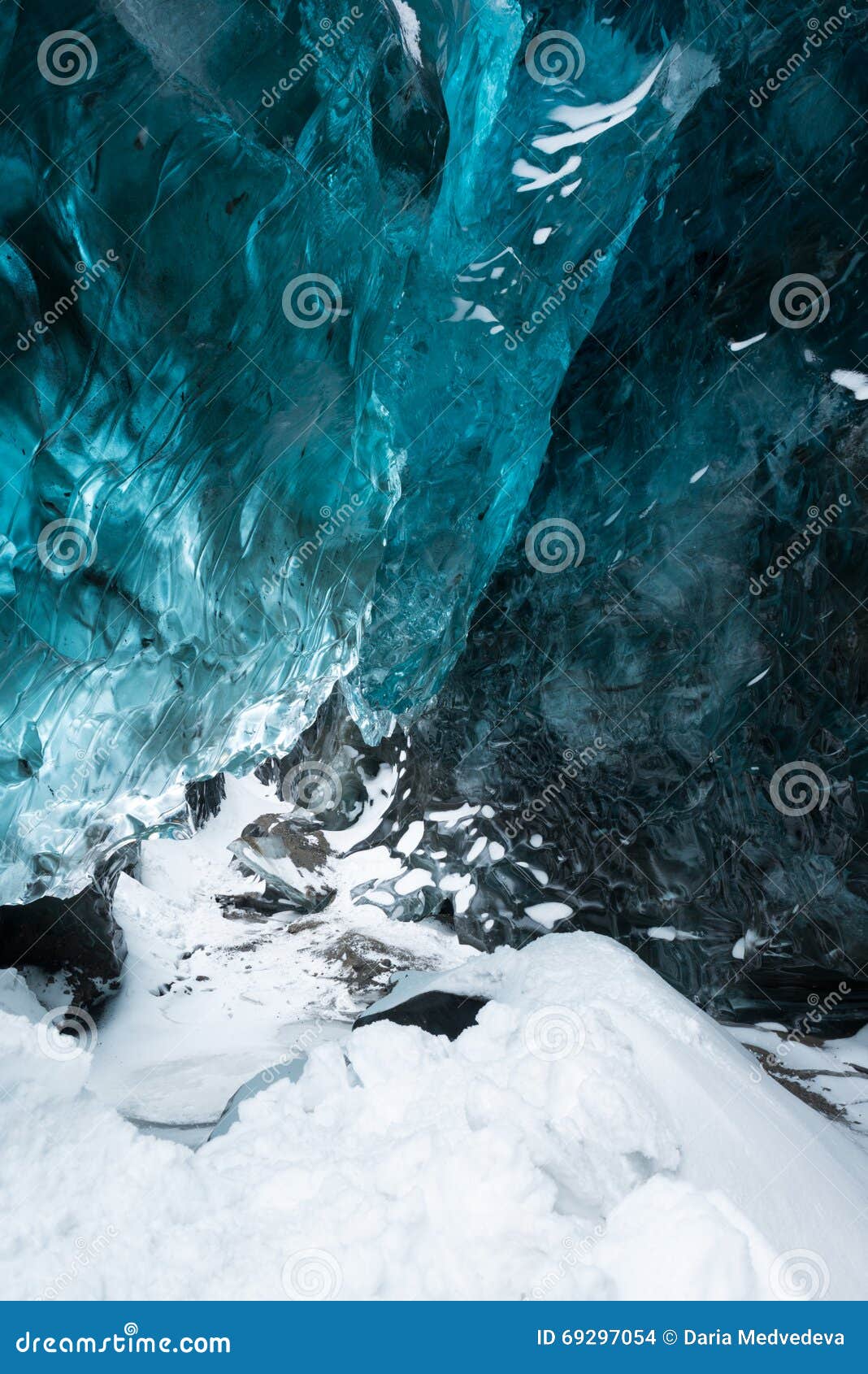 Inside the Ice Cave, Iceland Stock Photo - Image of adventure, guide ...