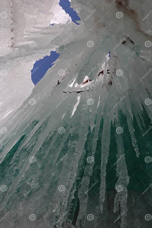Inside the Ice Stupa Sharp Ice Stock Image - Image of dripping, winter ...