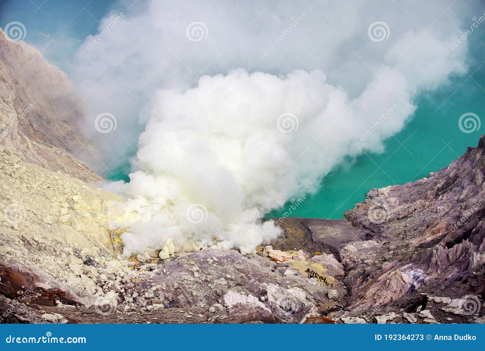 Inside Ijen Volcano, Java, Indonesia Stock Image - Image of volcanic ...