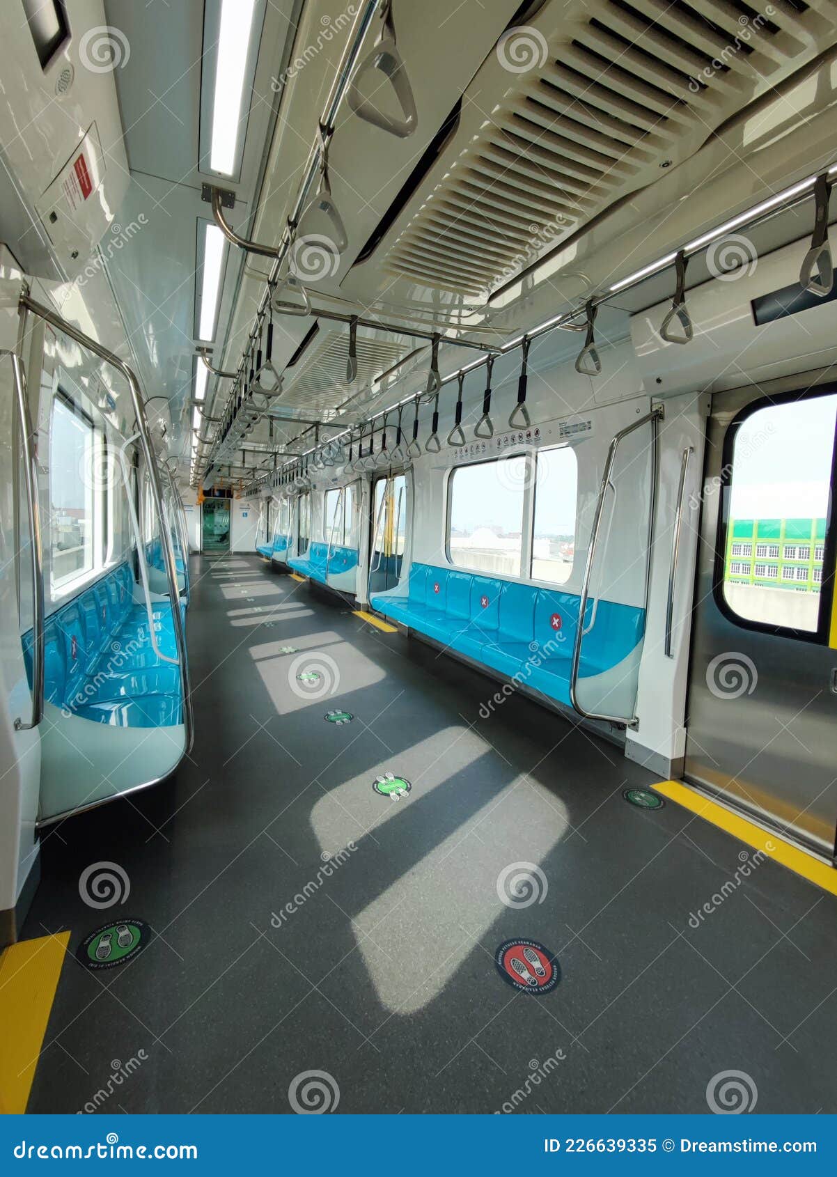 Inside of an Indonesian MRT Train Stock Image - Image of used, system ...