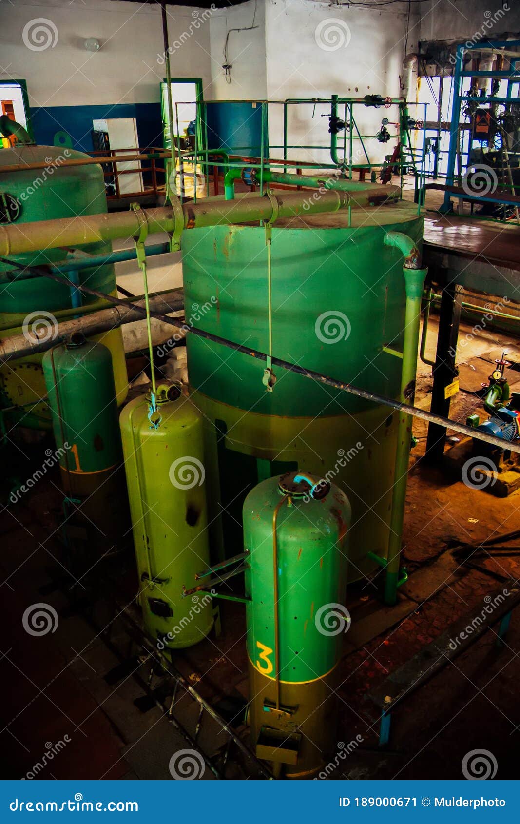 Inside the Industrial Boiler Room. Water Tanks Stock Image - Image of ...