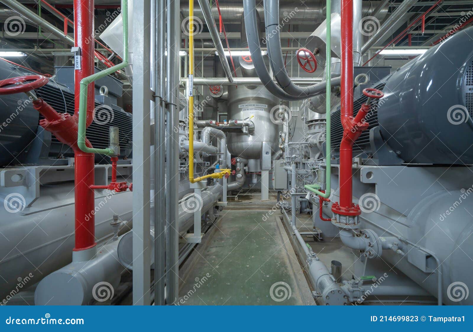 Inside of Industry Factory. Chiller Tower or Cooling Tower in Building ...