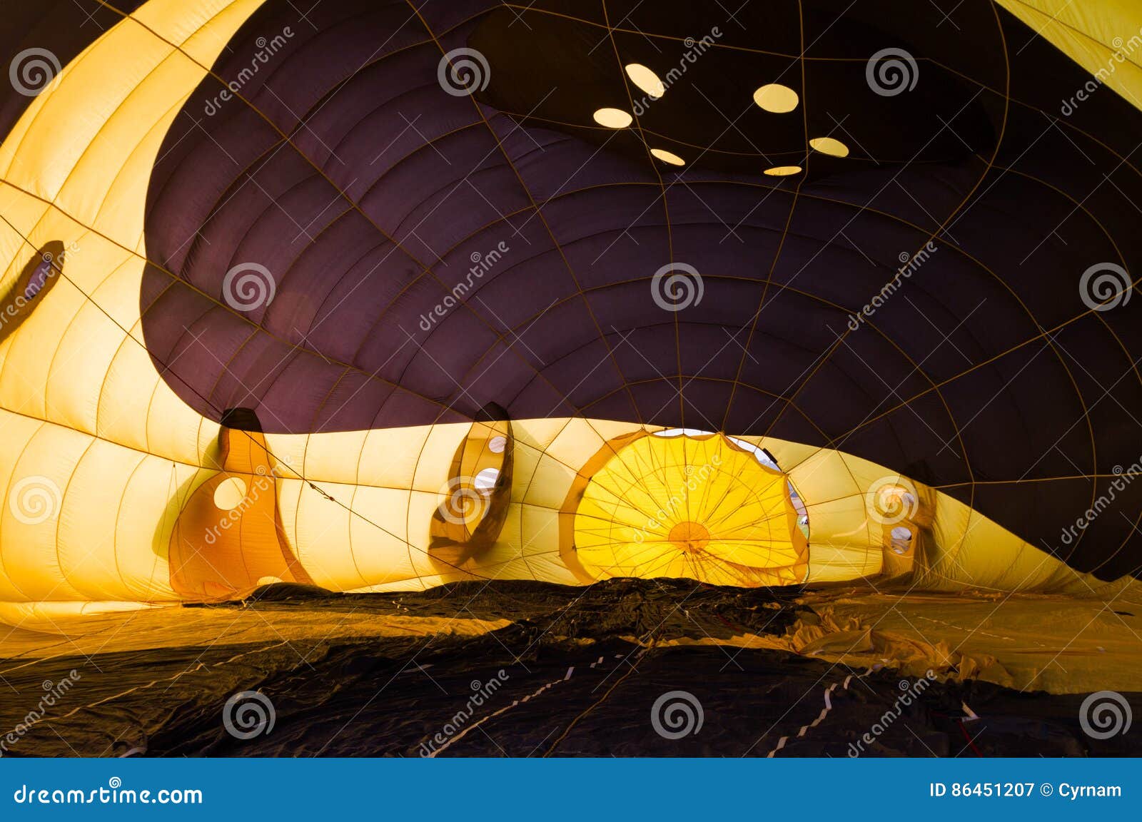 Inside an Inflating Hot Air Balloon, Abstract Colored Background Stock ...