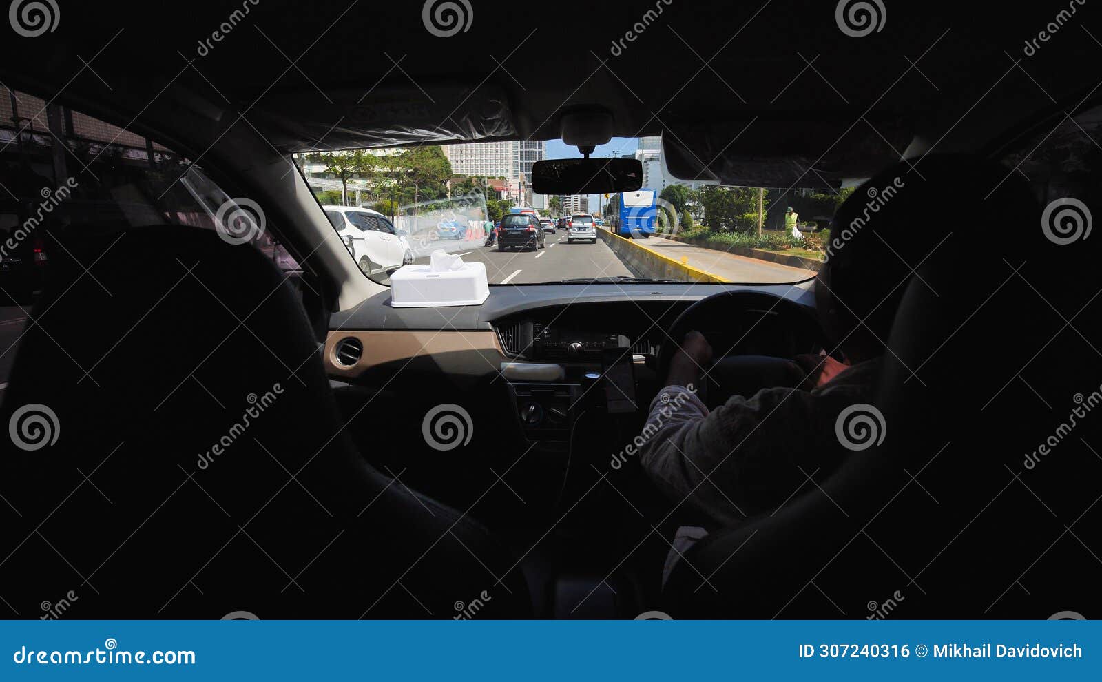 Inside the Interior of a Cab Car in Jakarta. Indonesia. Stock Photo ...