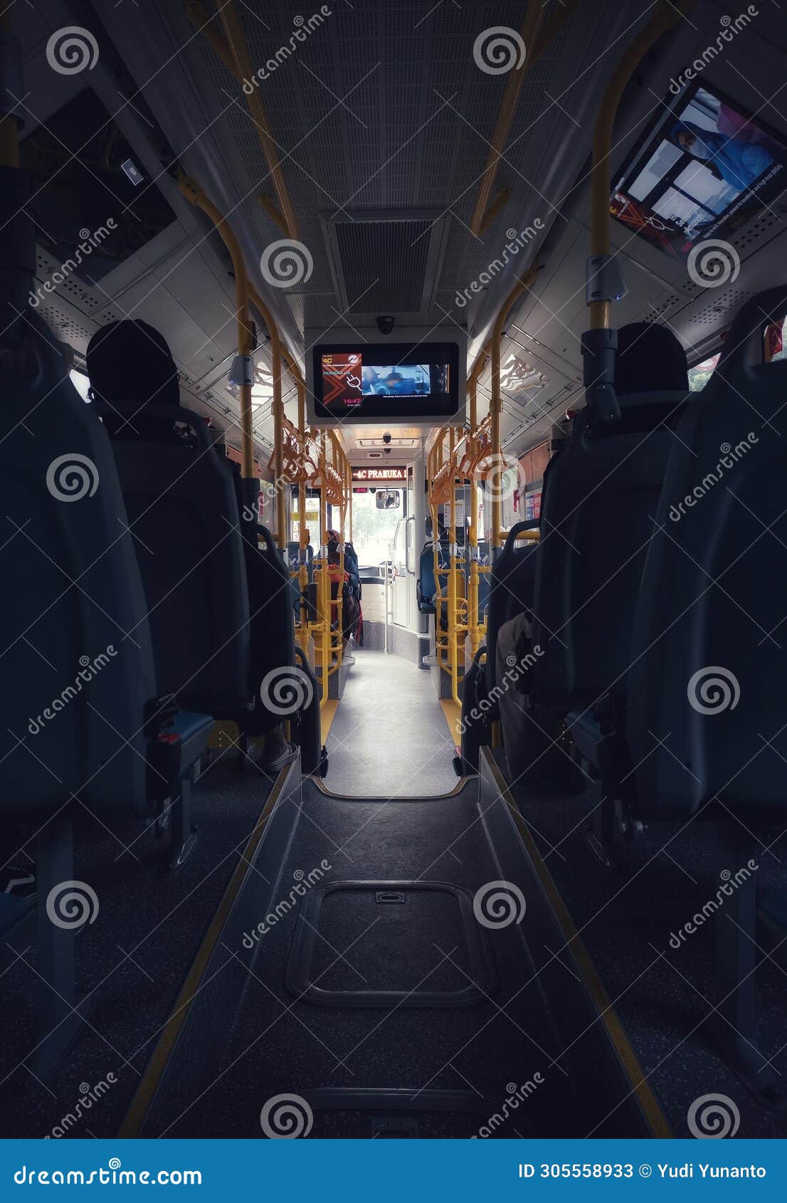 Interior Bus Transjakarta Transportation Jakarta Indonesia Stock Image ...