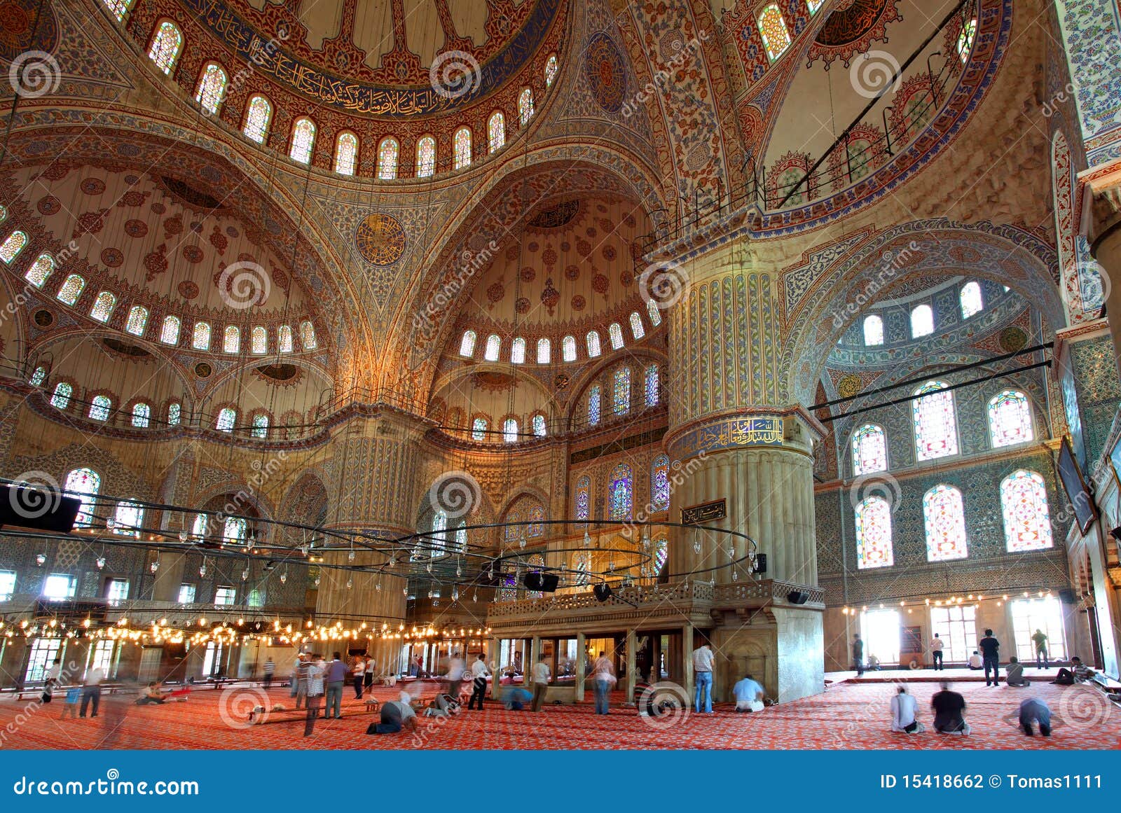 Inside The Islamic Blue Mosque Stock Photography - Image: 15418662