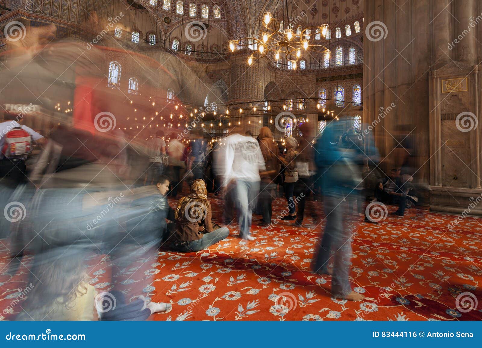 Inside the Islamic Blue Mosque Instanbu, Turkey Editorial Photo - Image ...
