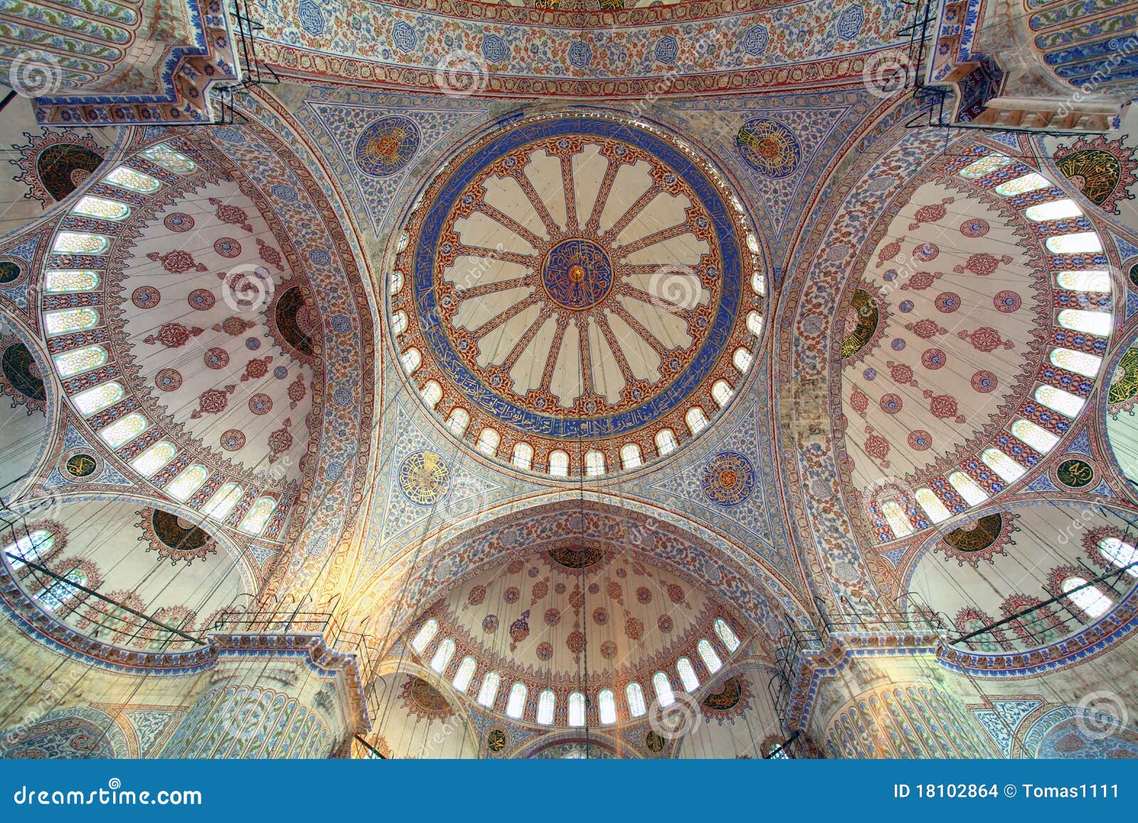 Inside the Islamic Blue Mosque in Istanbul Stock Photo - Image of ...