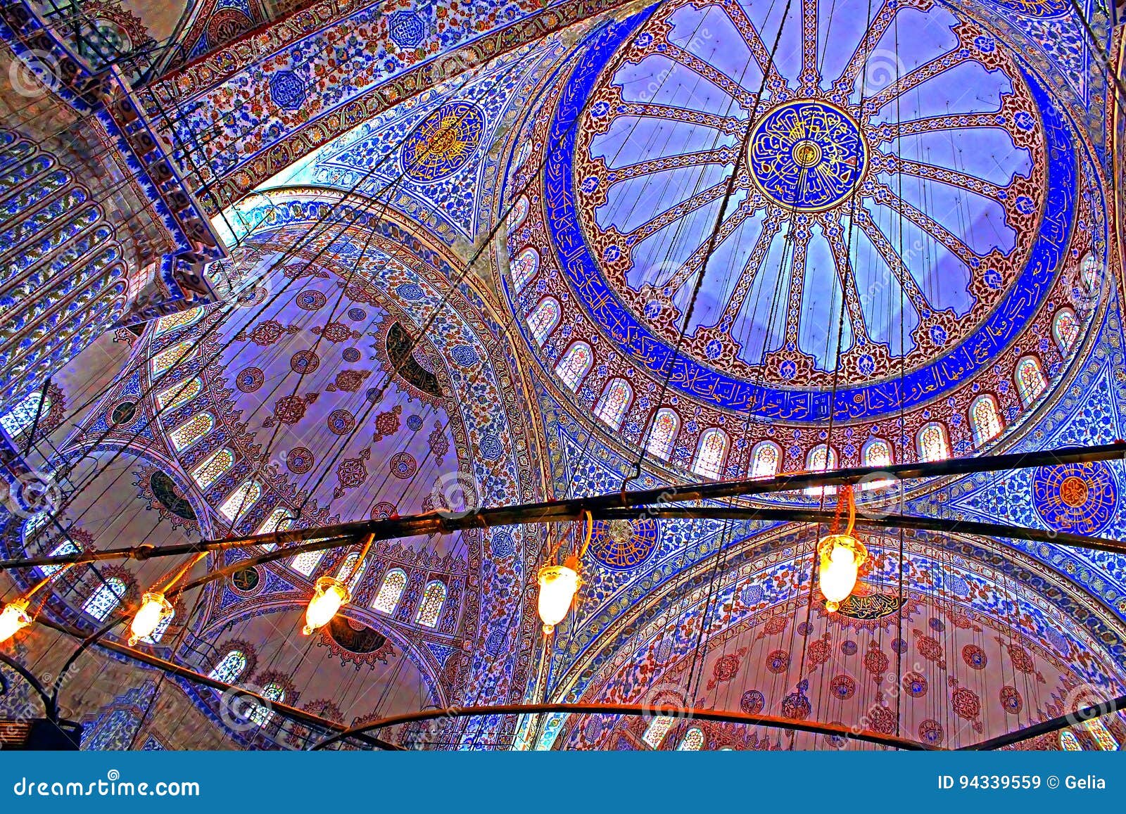 Inside the Islamic Blue Mosque, Istanbul Editorial Stock Image - Image ...