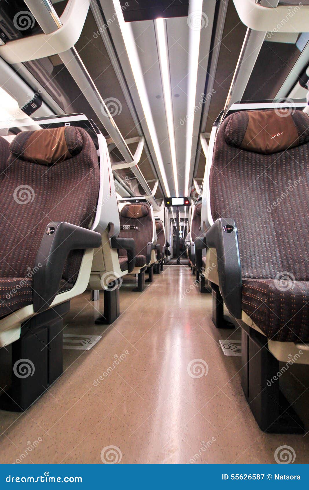 Inside the Italian Long Distance Train Stock Image - Image of second ...