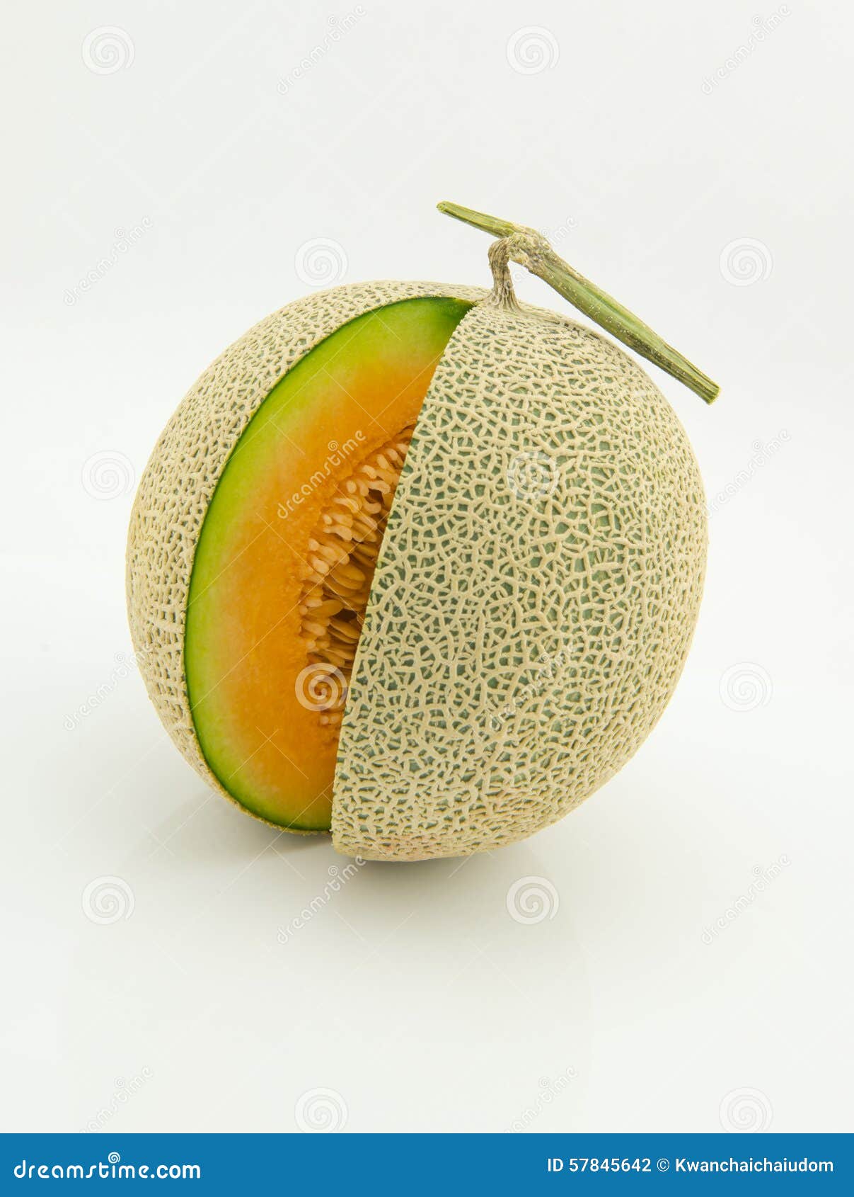 Inside of Japan Melon on White Stock Photo - Image of pattern, white ...