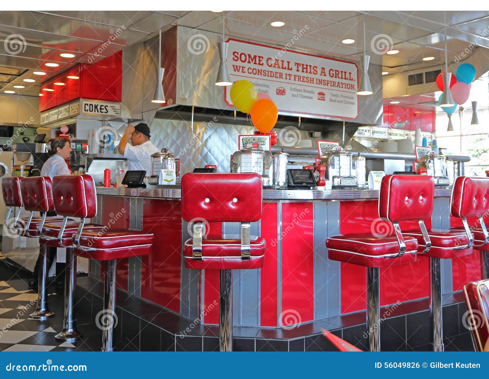 Inside Johnny Rockets editorial photo. Image of chars - 56049826