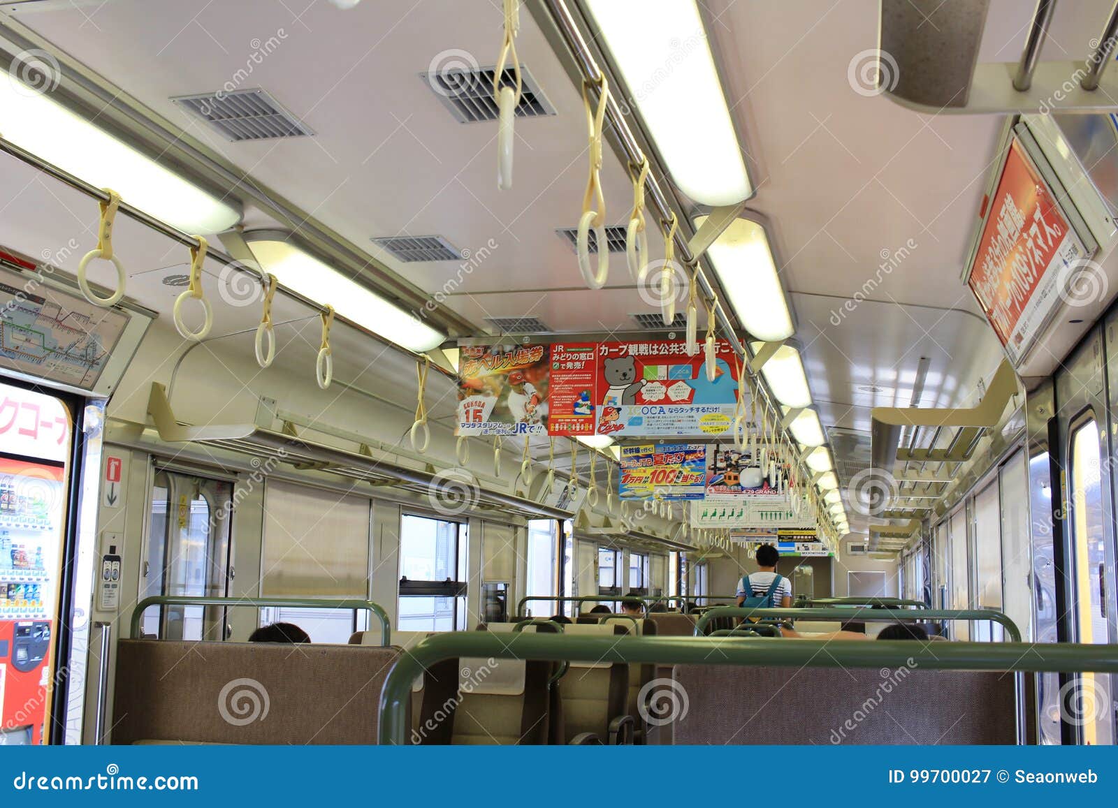 Inside of JR Train Depart from Kure Line Editorial Photography - Image ...