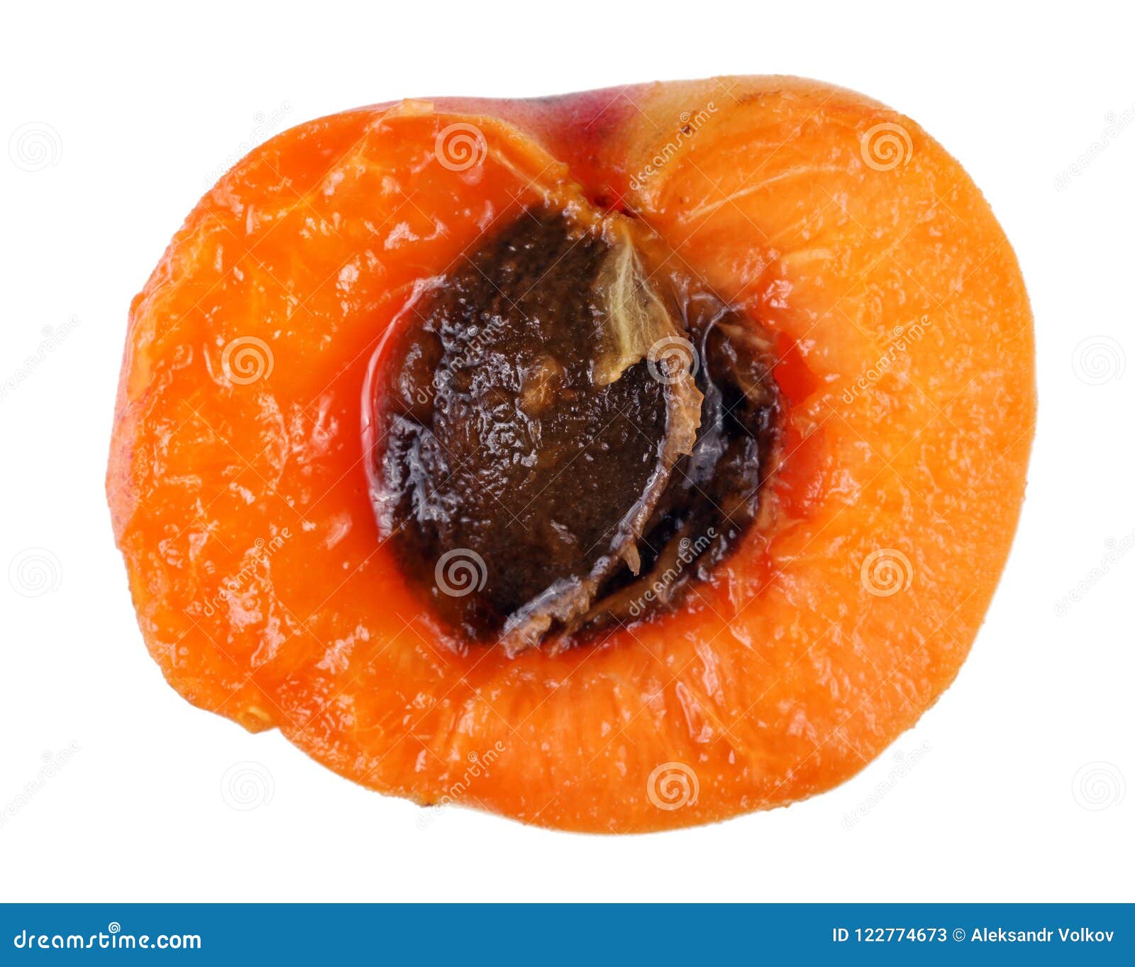 Inside a Juicy Ripe Apricot is a Large Solid Bone Stock Image - Image ...