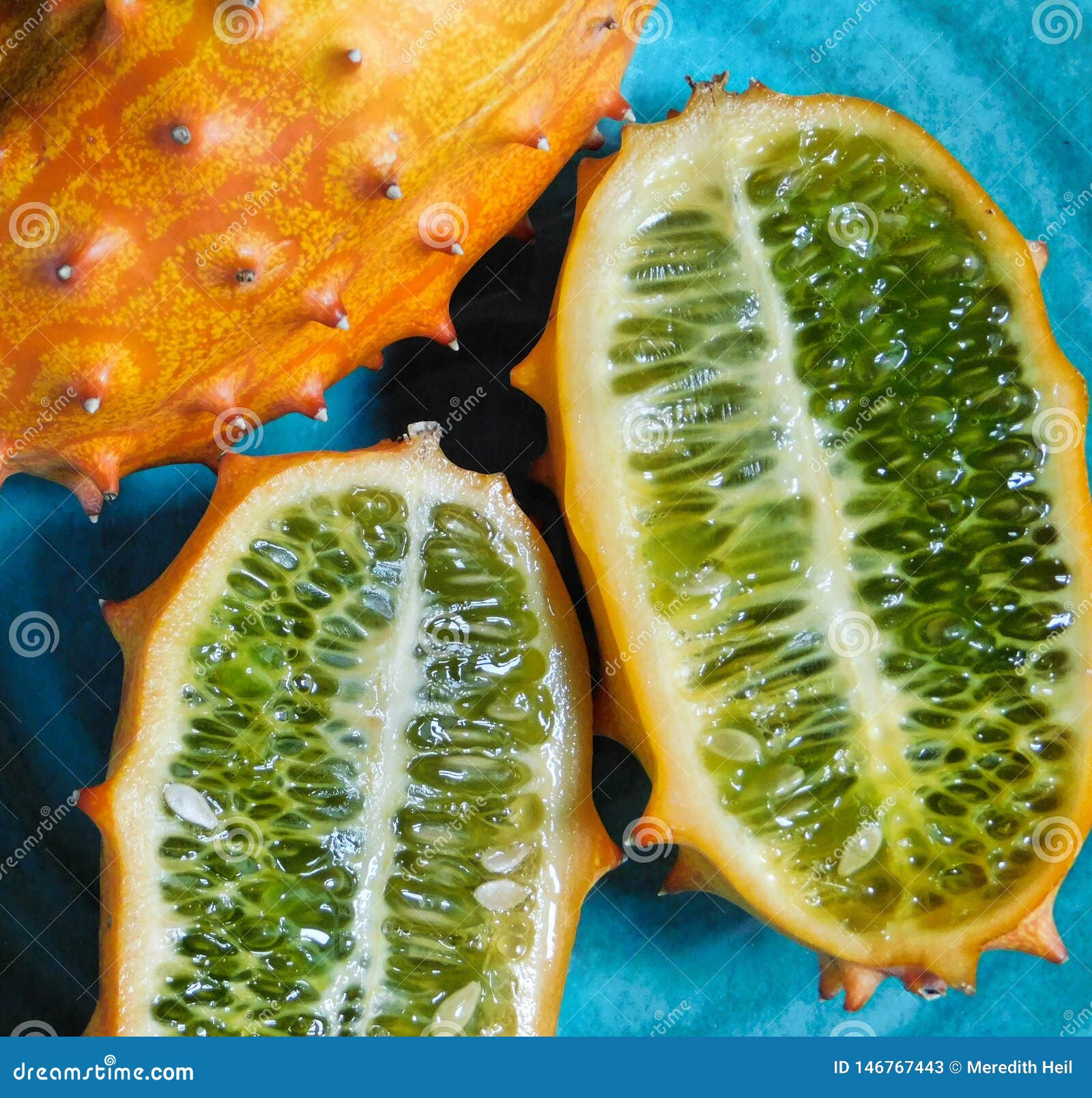 Inside of a kiwano fruit stock image. Image of pulp - 146767443