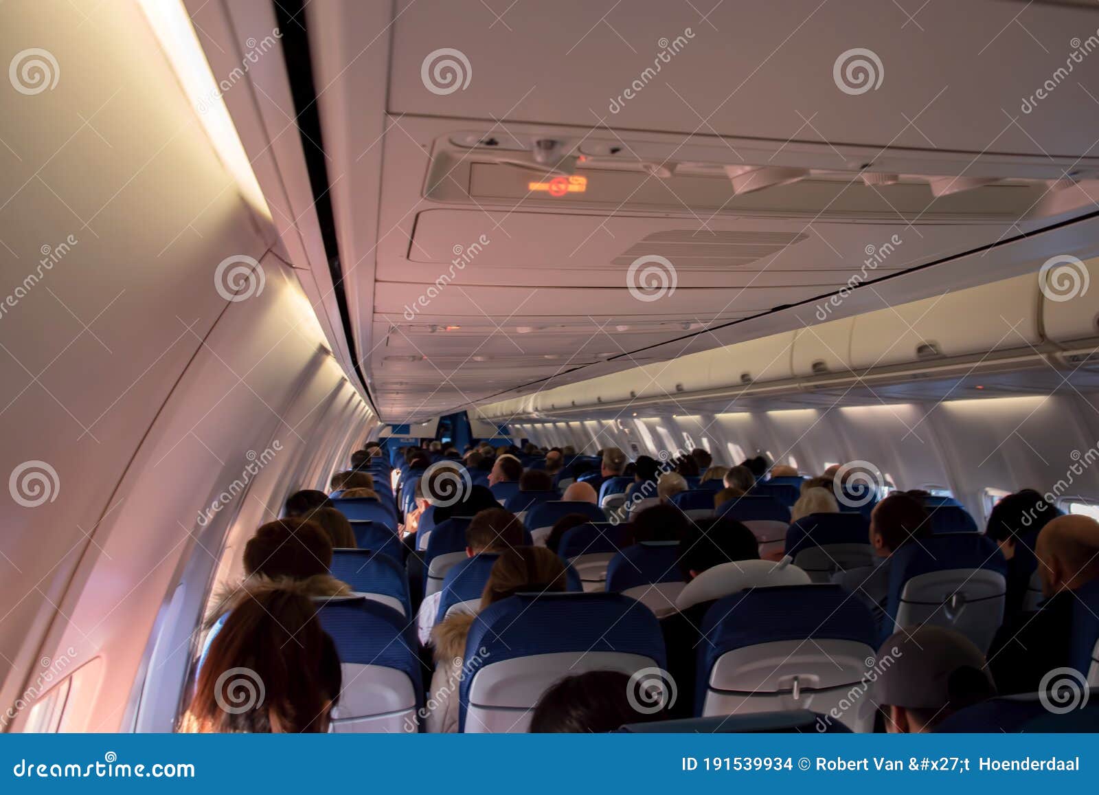 Inside a KLM Plane at Manchester Airport the Netherlands 9-12-2019 ...