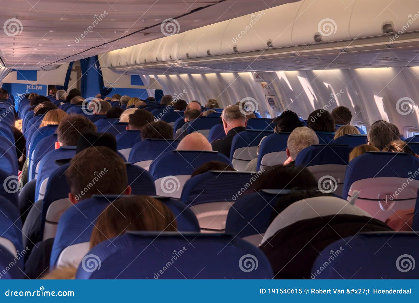 Inside a KLM Plane at Manchester Airport the Netherlands 9-12-2019 ...