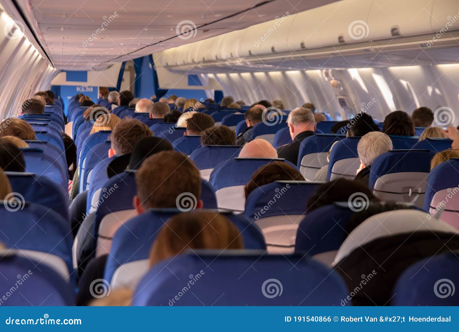 Inside a KLM Plane at Manchester Airport the Netherlands 9-12-2019 ...