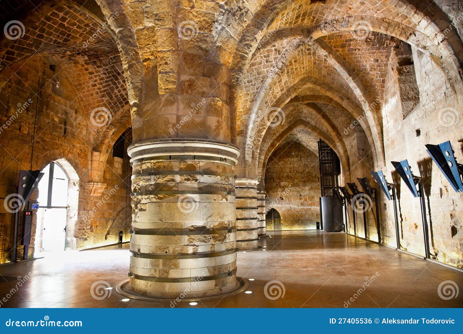 Inside of Knight Templer Castle, Akko, Israel Stock Photo - Image of ...