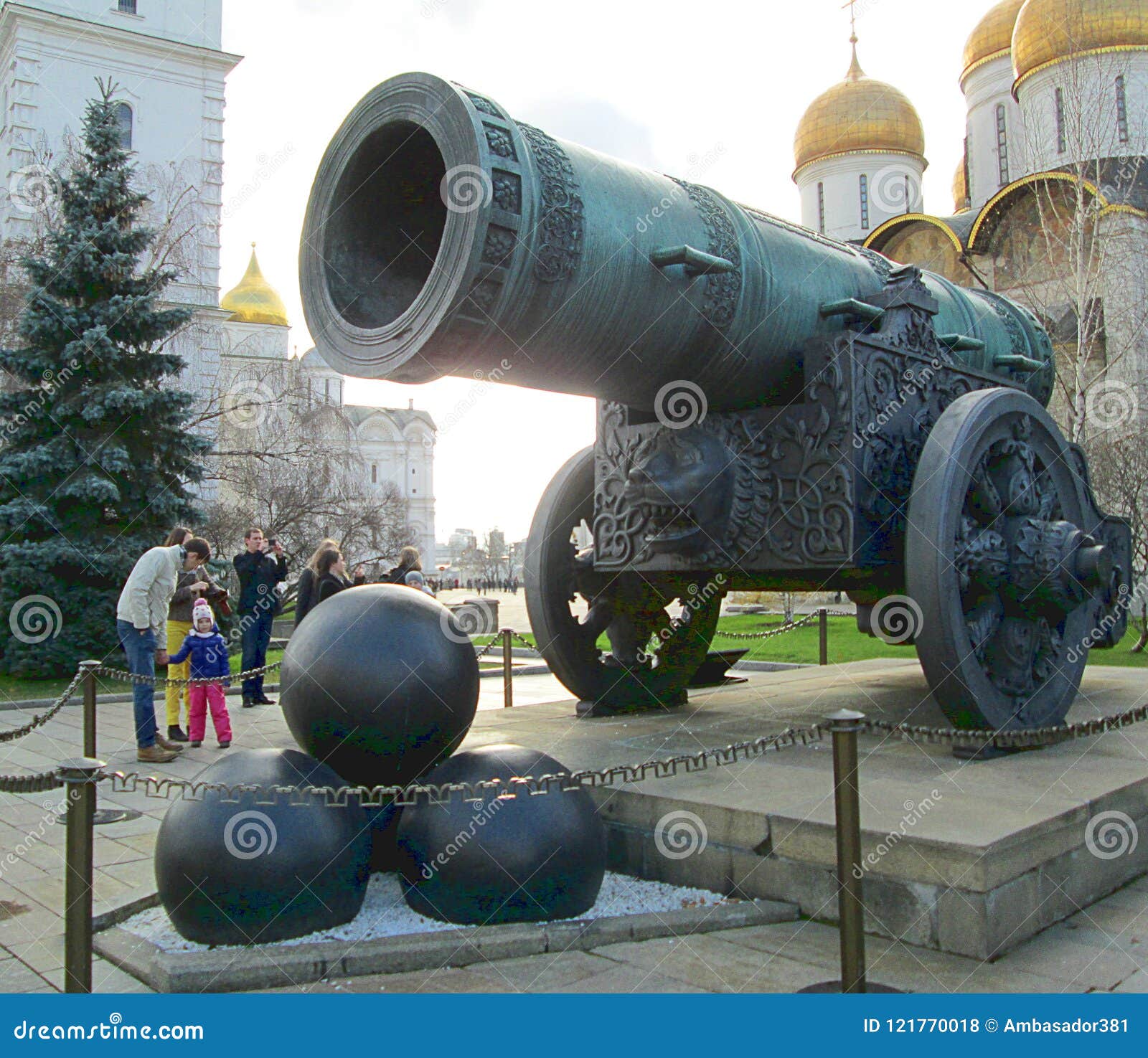 Inside Kremlin. View of Tsar Cannon Editorial Stock Photo - Image of ...