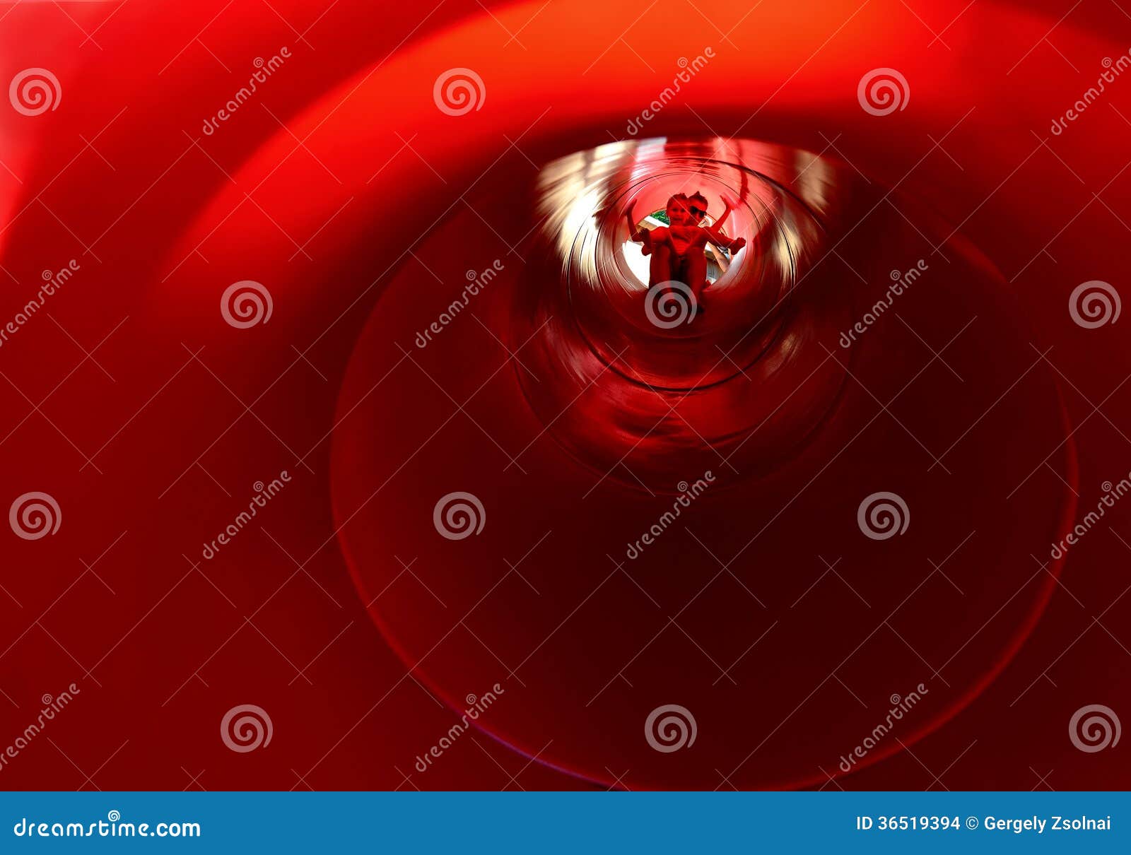 The Inside of a Large Red Chute Stock Photo - Image of shiny, indoor ...