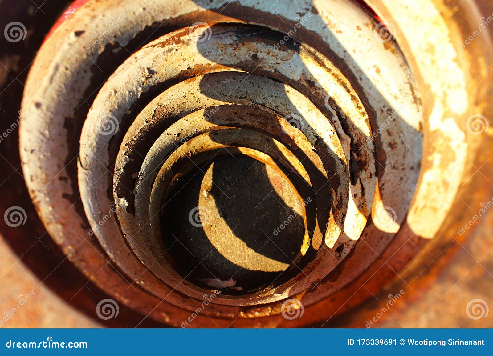 The Inside of a Large Rusty Steel-spring Stock Image - Image of power ...