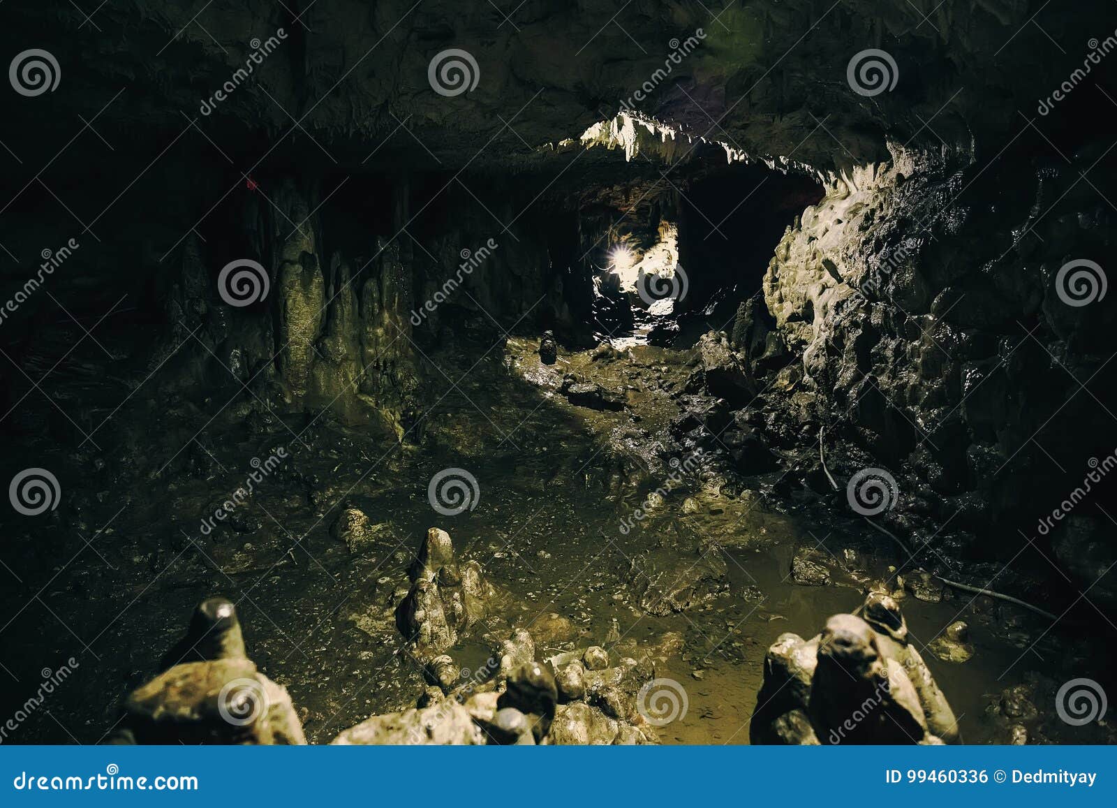 Inside a Large Underground Grotto Stock Photo - Image of hidden ...