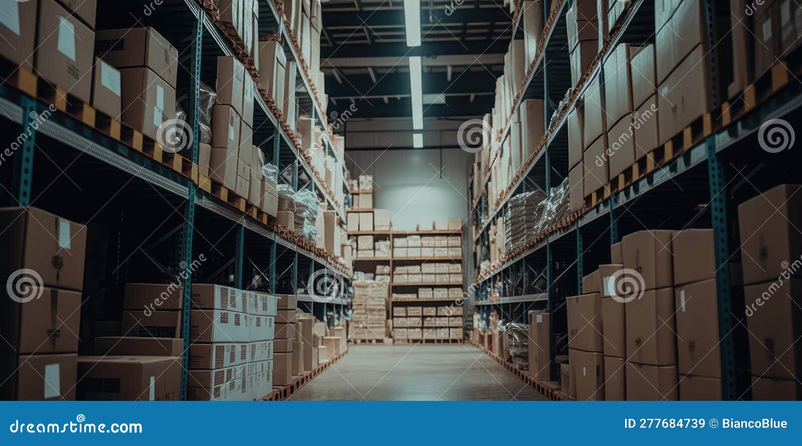 Inside a Large Warehouse for Goods Distribution and Logistics Stock ...