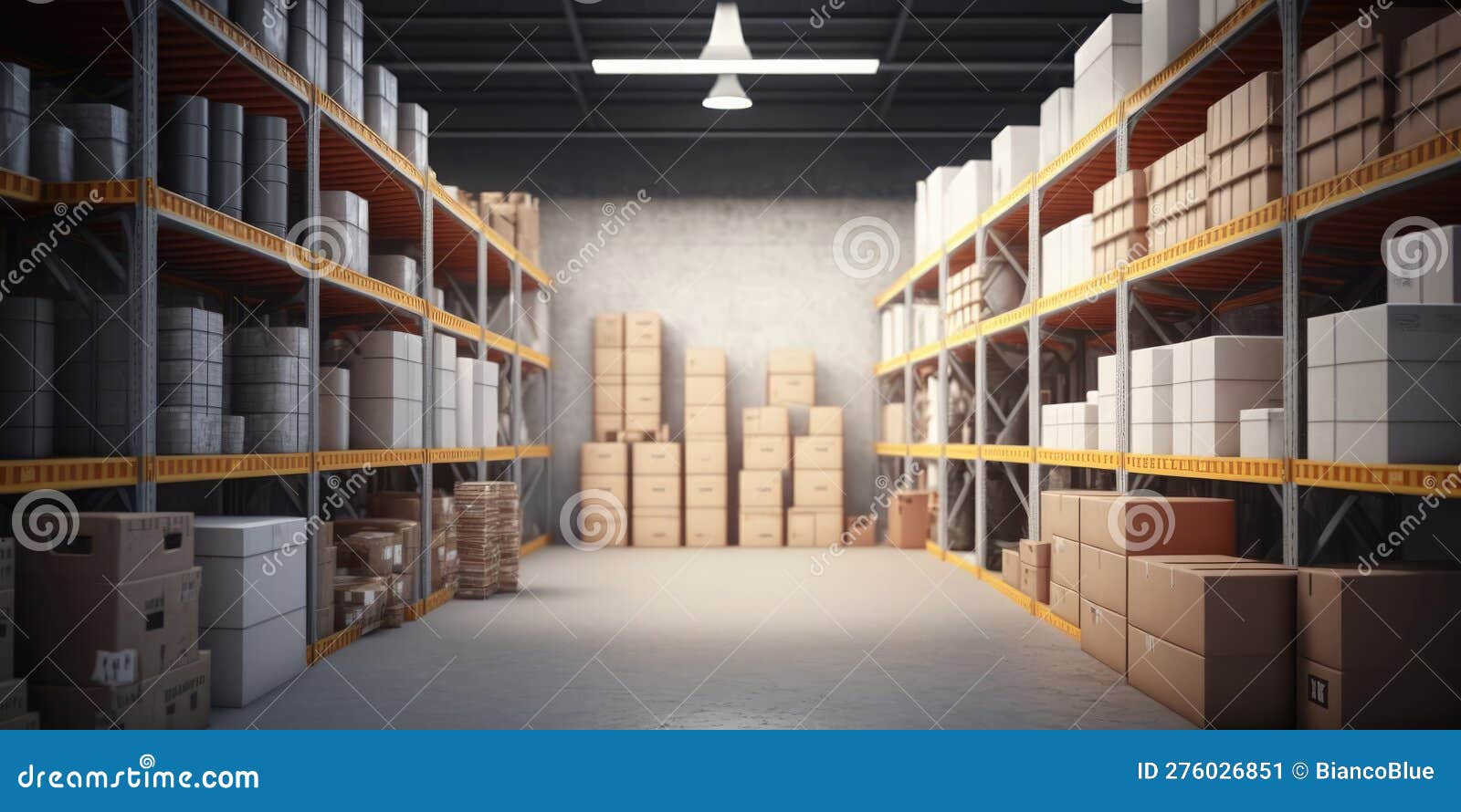 Inside a Large Warehouse for Goods Distribution and Logistics Stock ...