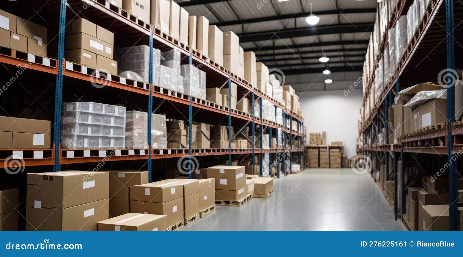 Inside a Large Warehouse for Goods Distribution and Logistics Stock ...