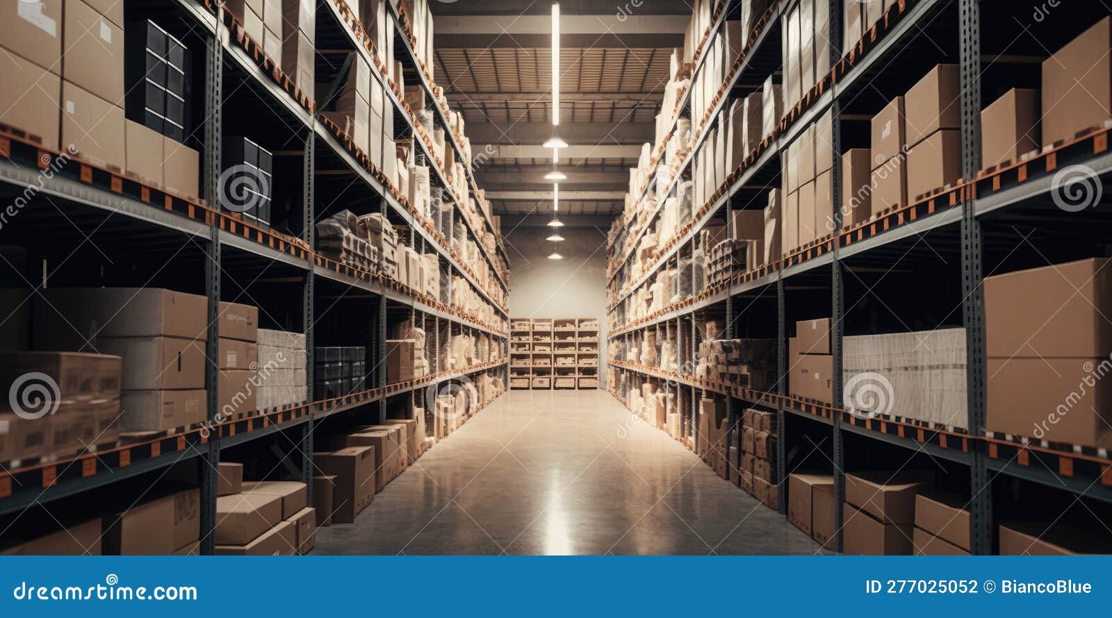 Inside a Large Warehouse for Goods Distribution and Logistics Stock ...
