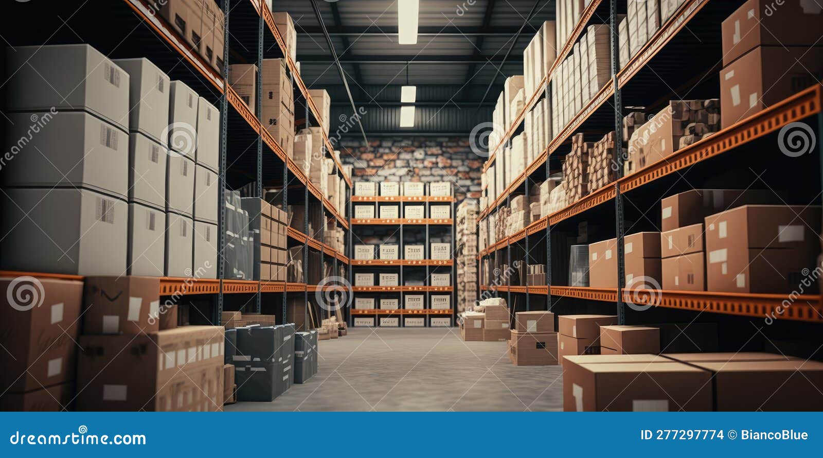 Inside a Large Warehouse for Goods Distribution and Logistics Stock ...