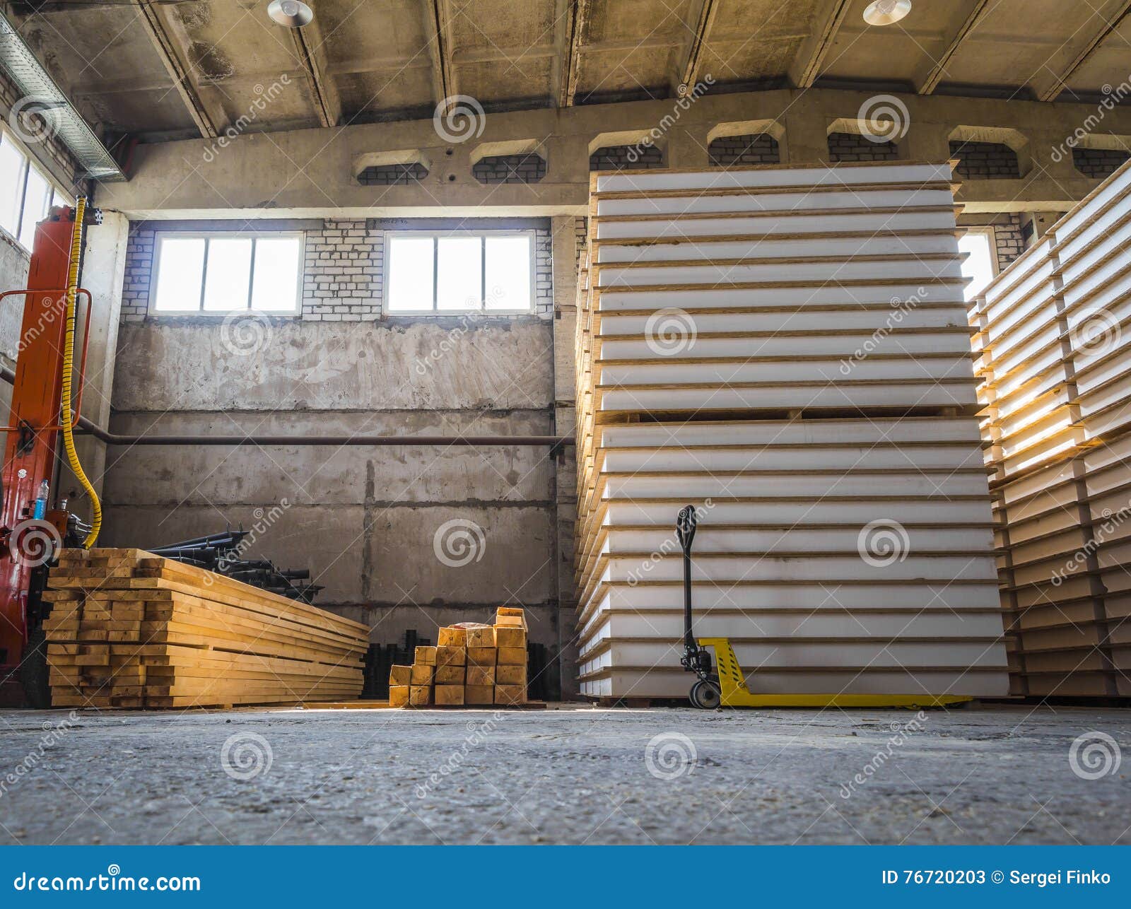 Inside the Large Warehouse. Stock Image - Image of construction, place ...