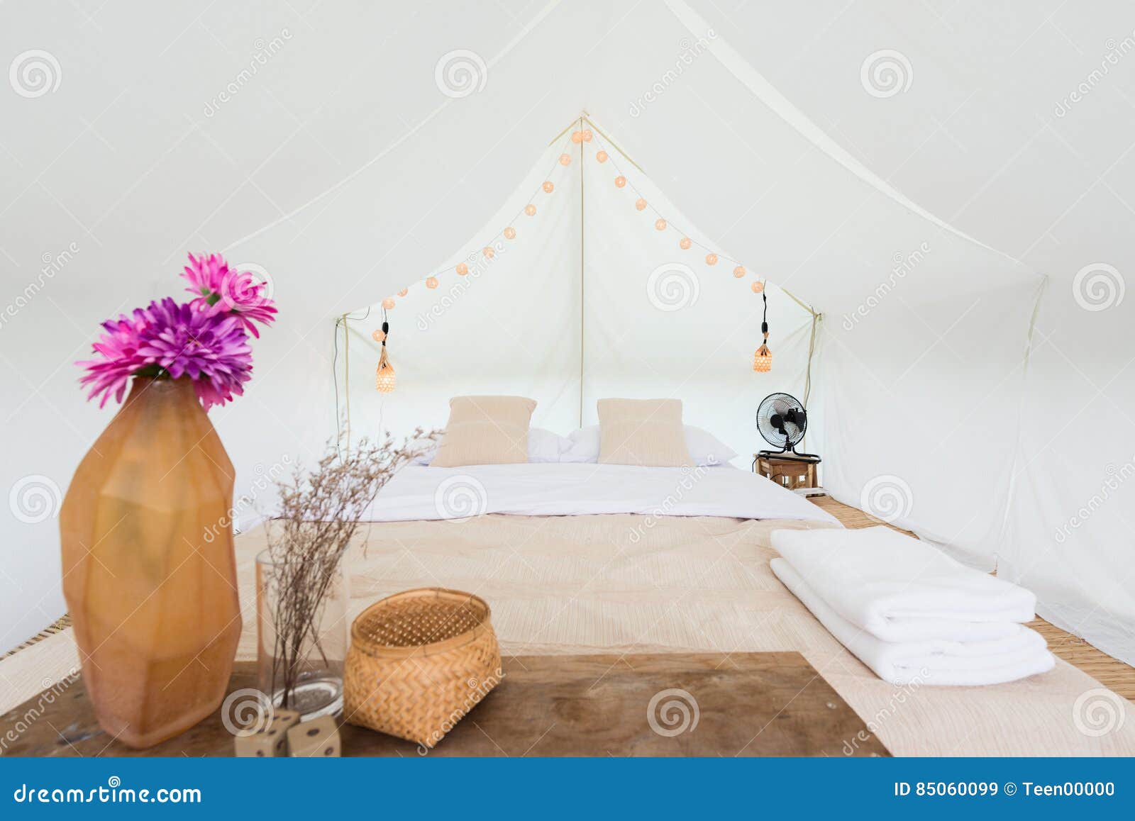 Inside a Large White Tent Camp Stock Image - Image of inside, platform ...