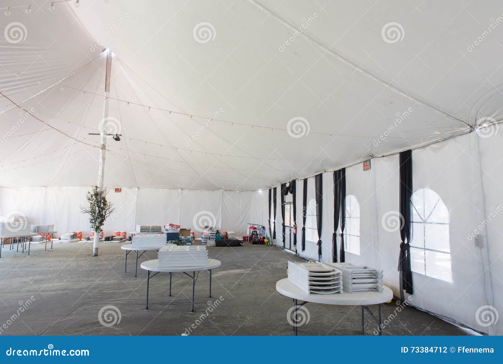 Inside a Large White Tent for Entertaining Stock Photo - Image of party ...