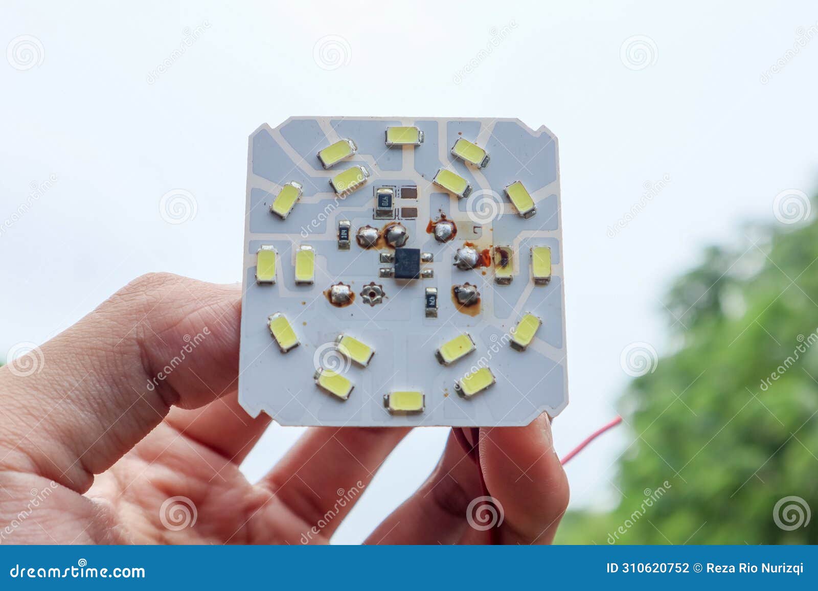 The Inside of the Led House Light Components. LED Lamp PCB. Circuit ...