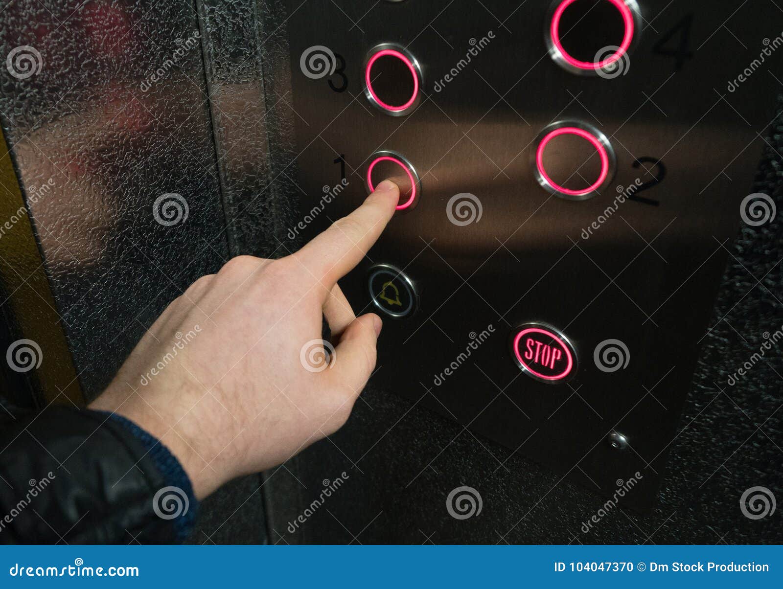 Inside the lift. stock photo. Image of elevator, push - 104047370