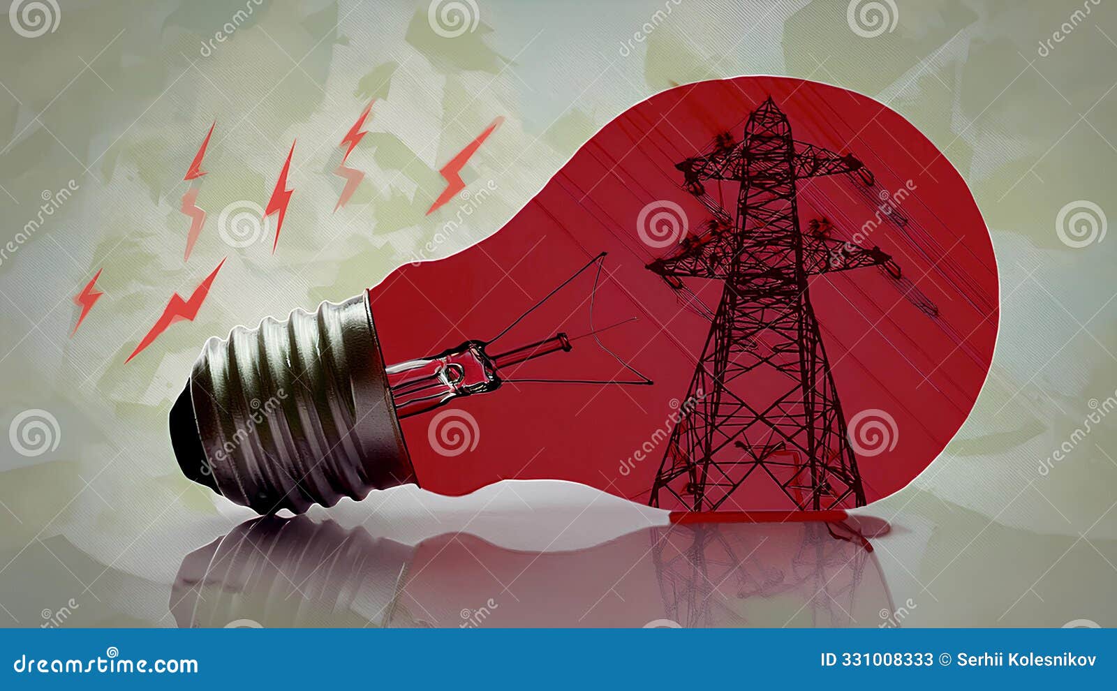 Concept: Power Problems, Power Grid Crisis, Blackout. Inside the Light ...