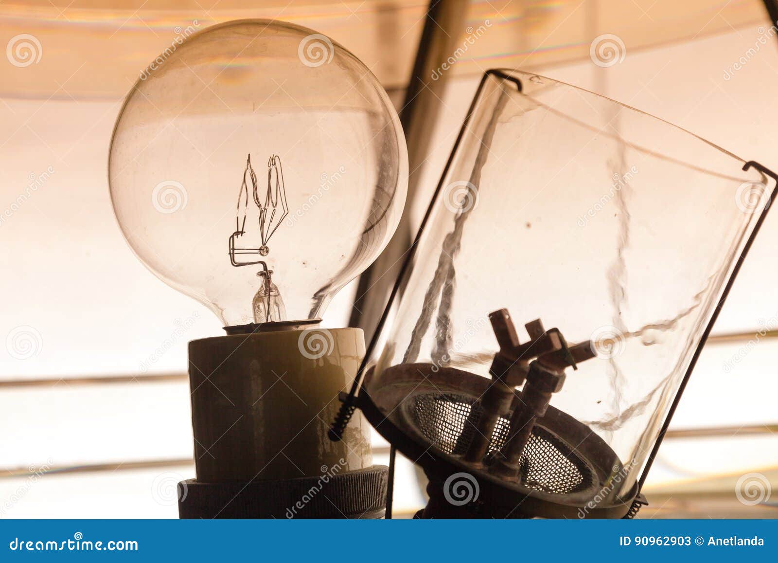 Inside of a Lighthouse Showing the Light Bulb Interior. Stock Image ...