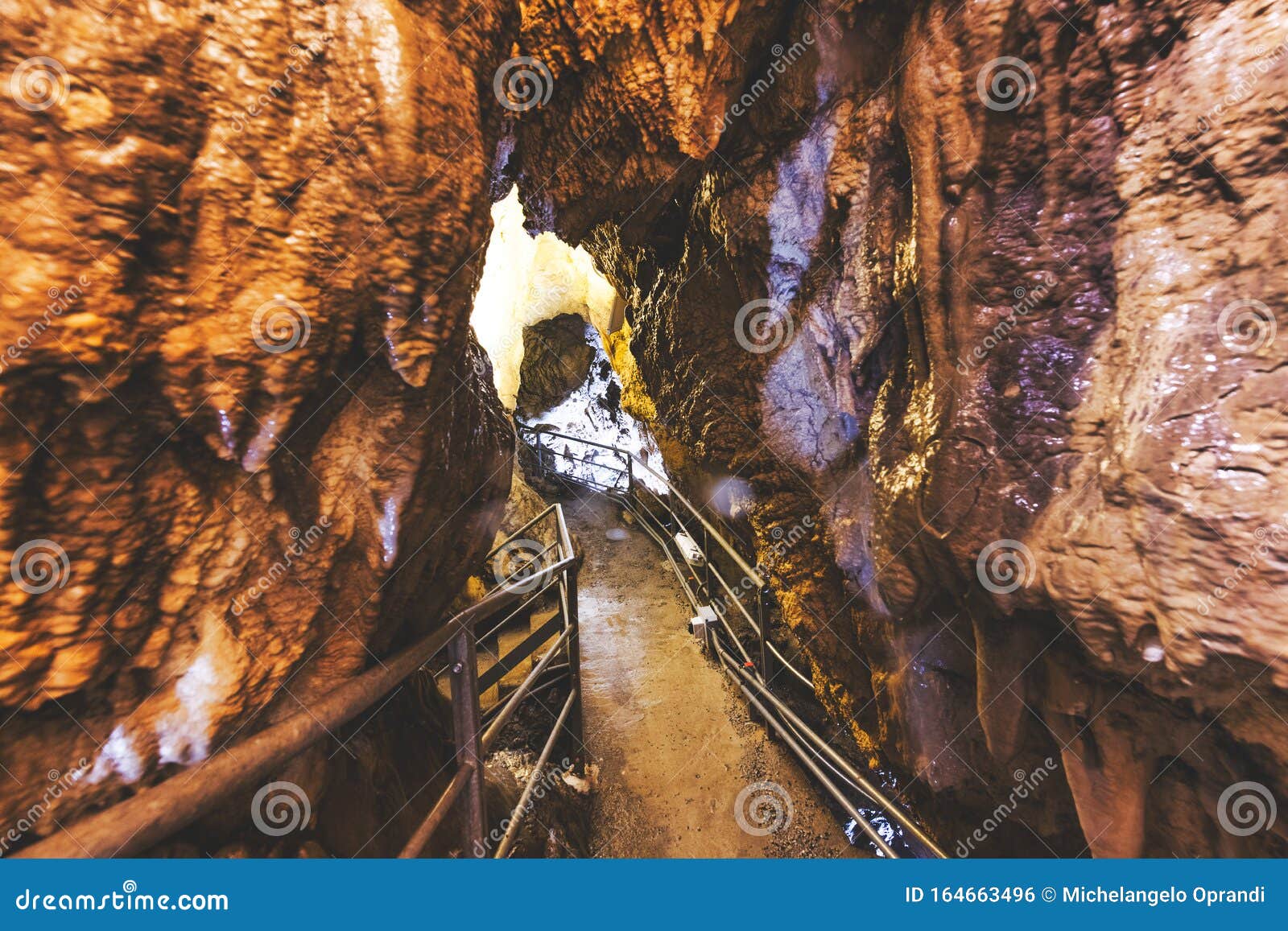 Inside Limestone Caves for Speleological Sightseeing Stock Photo ...
